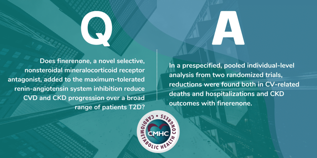 Finerenone Improves Outcomes in CVD and CKD | Cardiometabolic Health ...